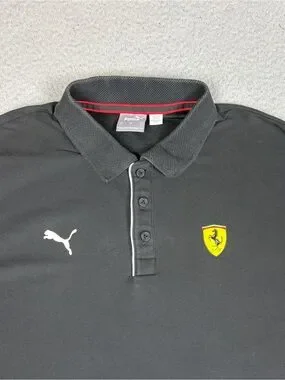 Puma | Shirts | Ferrari X Puma Polo Mens Large Black With White Trim ...